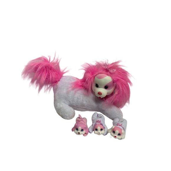 puppy surprise | Toys | Puppy Surprise White Pink Plush Dog 3 Pups ...